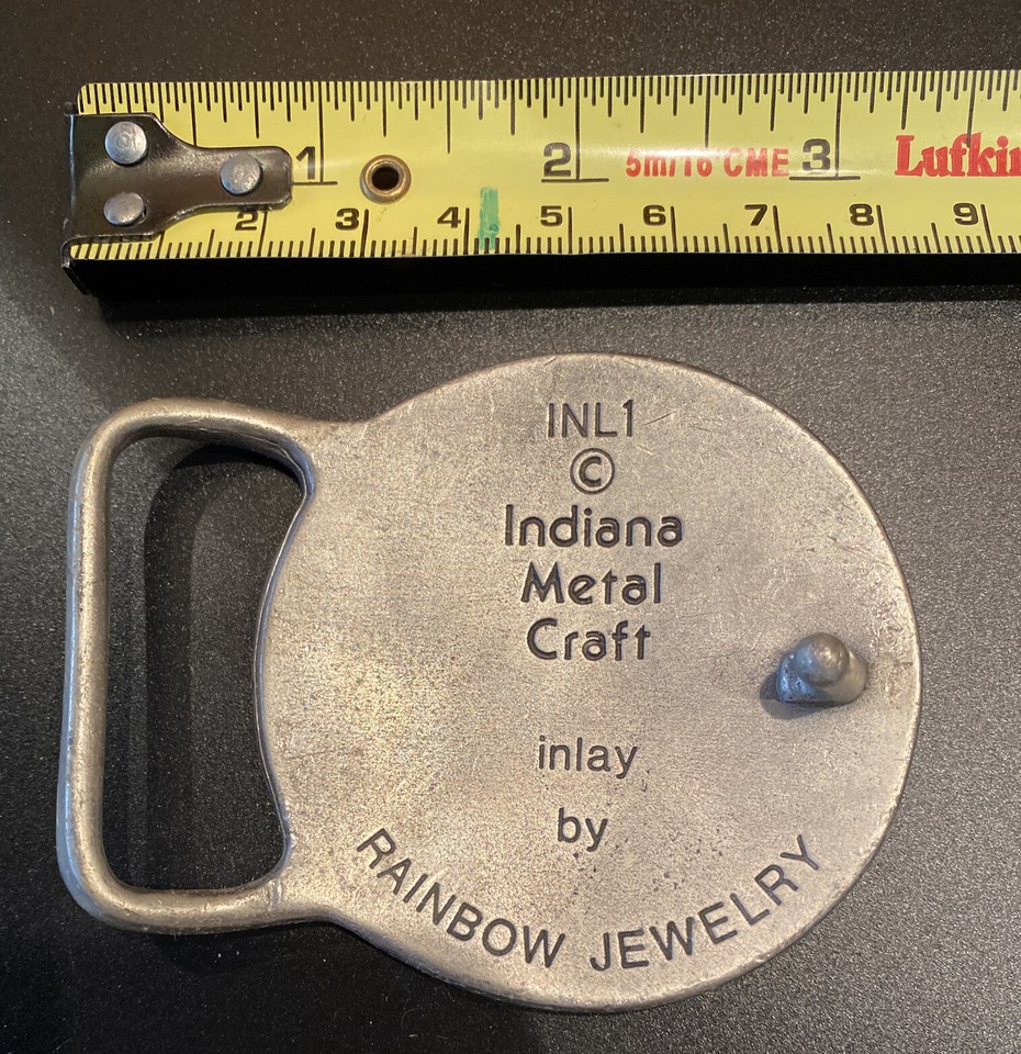 Vintage Indiana Metal Craft Belt Buckle Inlay by Rainbow Jewelry ...