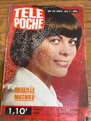TÉLÉ POCHE 1972 NUMÉRO 354 MIREILLE MATHIEU PAS DISQUE VINYLE CD | eBay