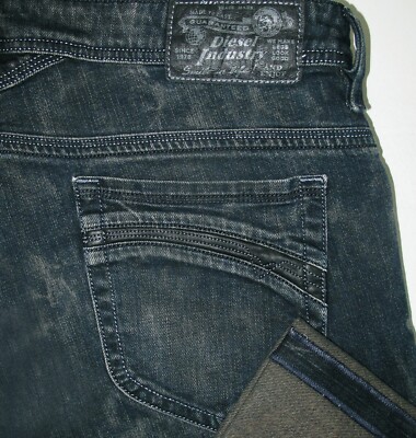 HOT Men DIESEL THANAZ 8S9 Slim SKINNY DARK STRETCH Denim Jeans 33x32 ...