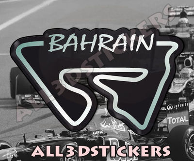 3D Sticker Resin Domed Bahrain Circuit 12x7.5 cm (4.72x2.95 ") Adhesive ...