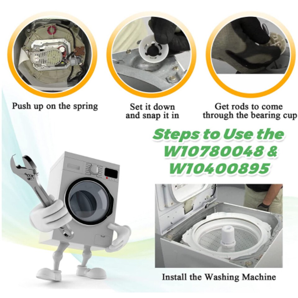 W10780048 Washer Suspension Spring Rod Kit for Whirlpool Kenmore ...