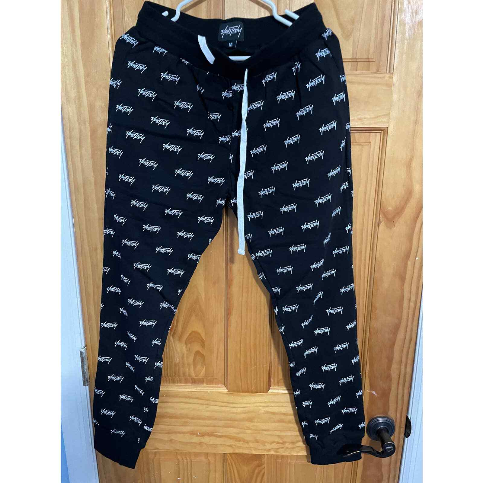 Yours Truly Clothing by Phora Original All over logo joggers medium | eBay