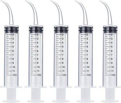 Wisdom Teeth Syringe 5 Pack Irrigation Dental Syringes with Curved Tip ...