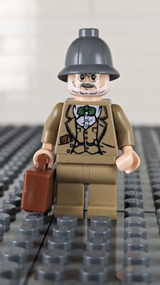 LEGO Henry Jones Sr Minifigure Dark Bluish Gray Pith Helmet iaj002 ...