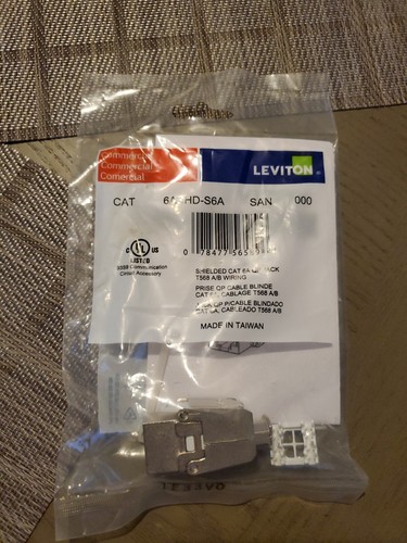 LEVITON 6ASHD-S6A UNIVERSAL CAT6A SHIELDED FIELD JACK T568 A/B, TOOL ...