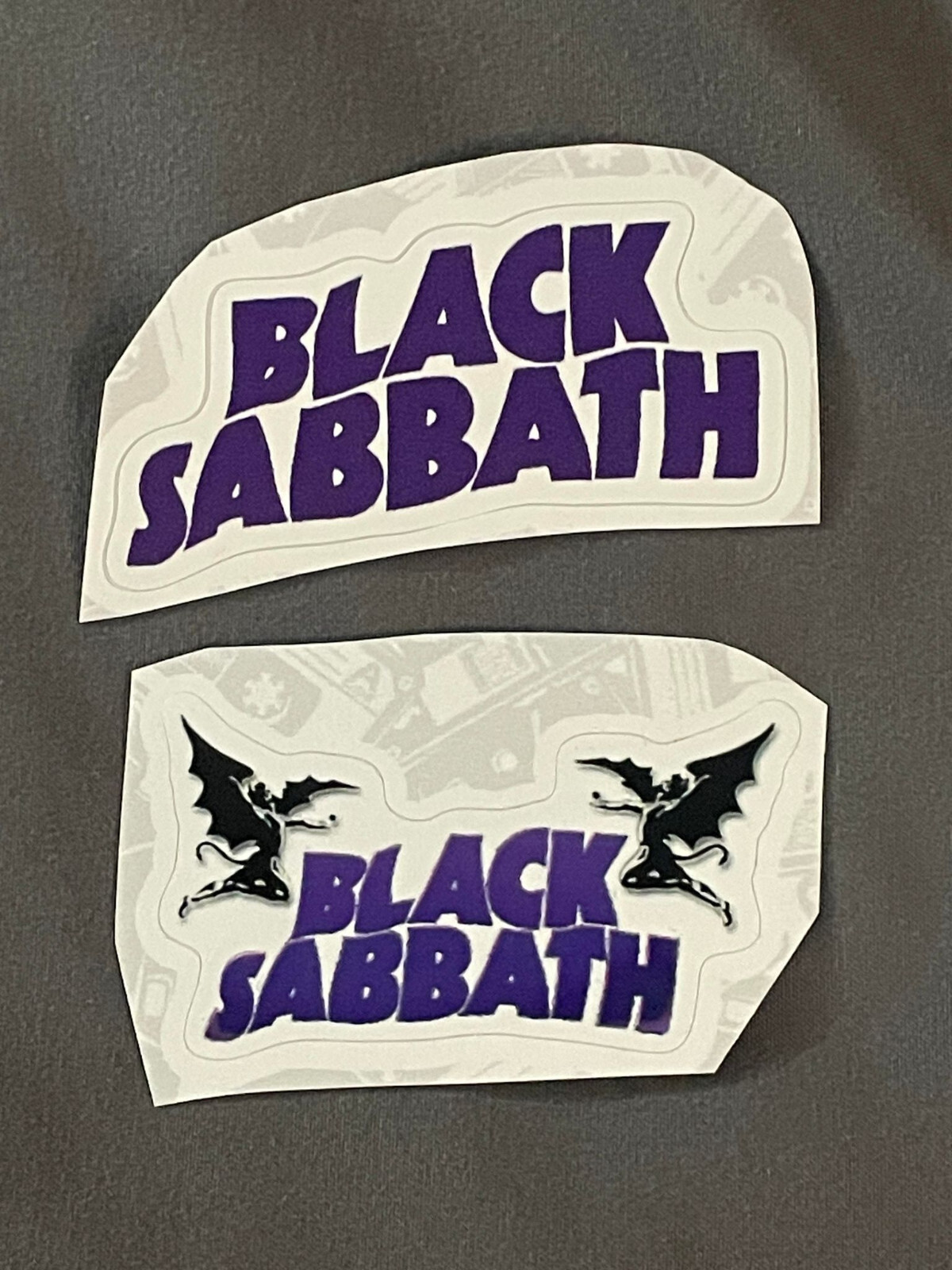 Lot (2) BLACK SABBATH 1" to 2 1/2" Band STICKERS Purple White FAST ...