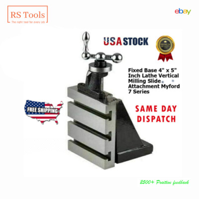 Lathe Vertical Milling Slide Attachment Fixed Base 4" x 5" Inch 7 ...