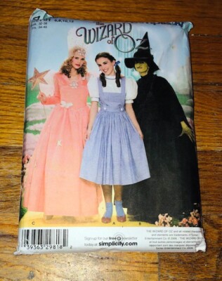 SIMPLICITY PATTERN 4136 WIZARD OF OZ COSTUMES DOROTHY WITCH SIZE 6 8 10 ...