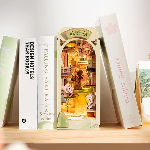 Rolife Book Nook Kit with LED Light DIY Miniature Dollhouse Kit Book ...