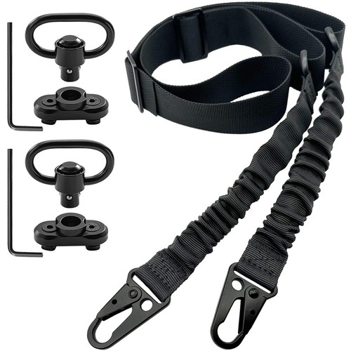 2 Point QD Rifle Sling with QD Swivels Mounts, Traditional Two-Point ...