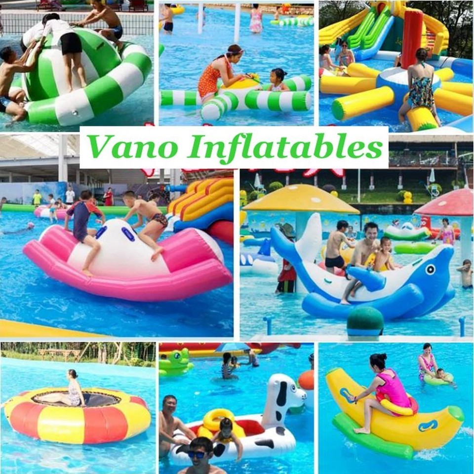 Vano Commercial Inflatable Dolphin Seesaw Pool Float Water Riding Toy ...