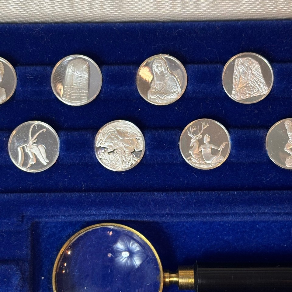 1977 Franklin Mint Sterling Silver Treasures Of The Louvre Mini Coin ...