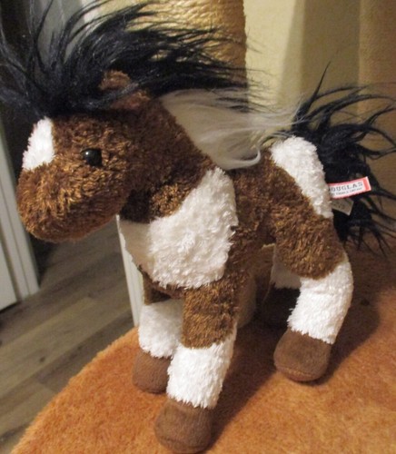 Douglas The Cuddle Toy Horse Brown & White Black Tail/Mane Soft Toy 11 ...
