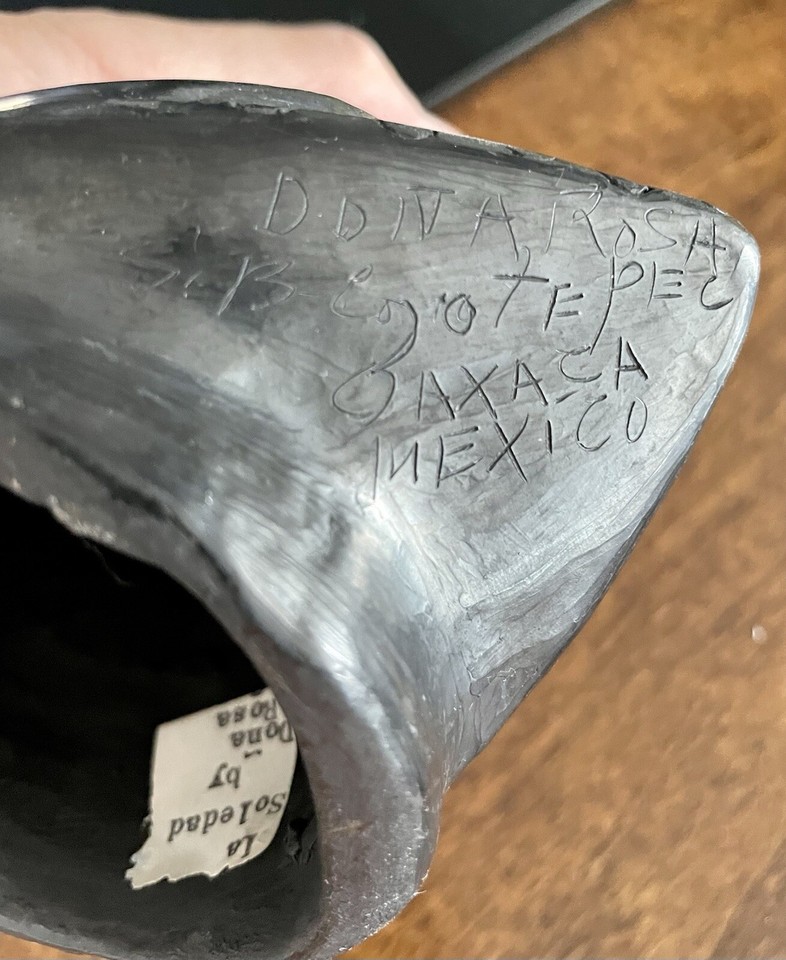 VINTAGE DONA ROSA BLACK ART POTTERY SANTOS FIGURE OF LA SOLEDAD, OAXACA ...