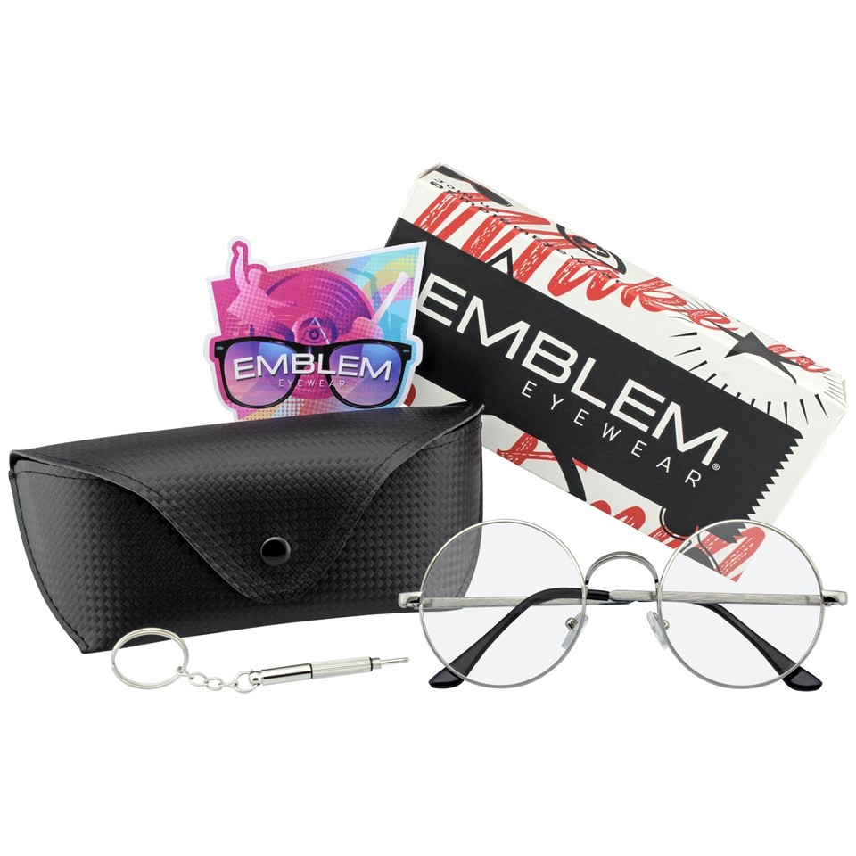 Round Glasses Retro Vintage Classic Round Metal Clear Lens Glasses W ...