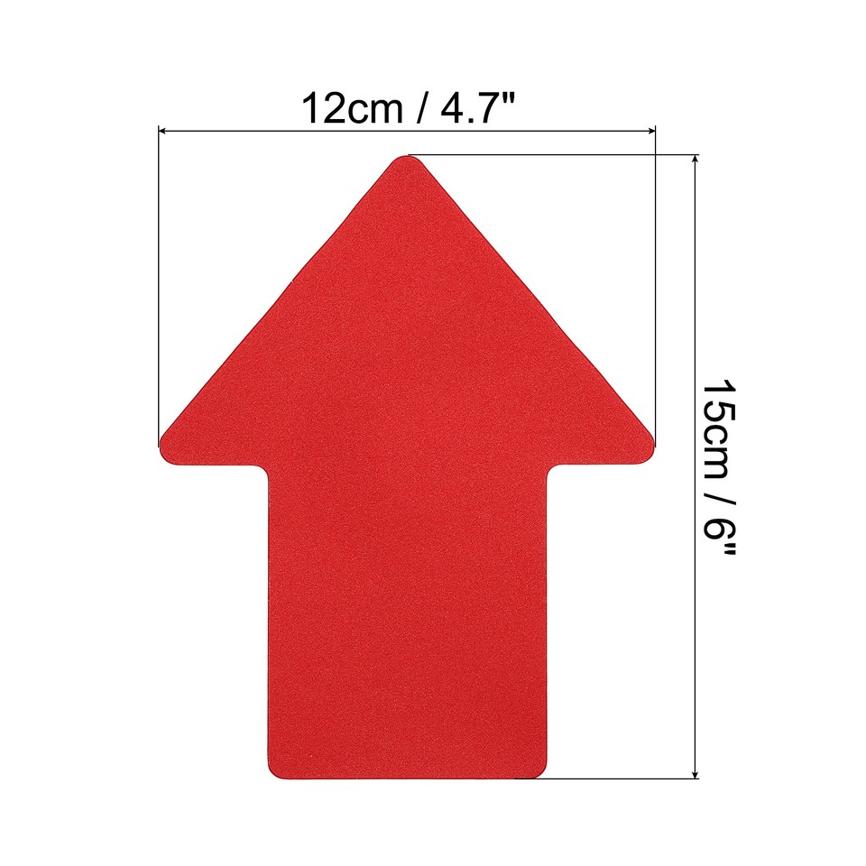 6x4.7" Arrow Sticker, Directional Sign Frosted Finish Floor Decal, Red ...