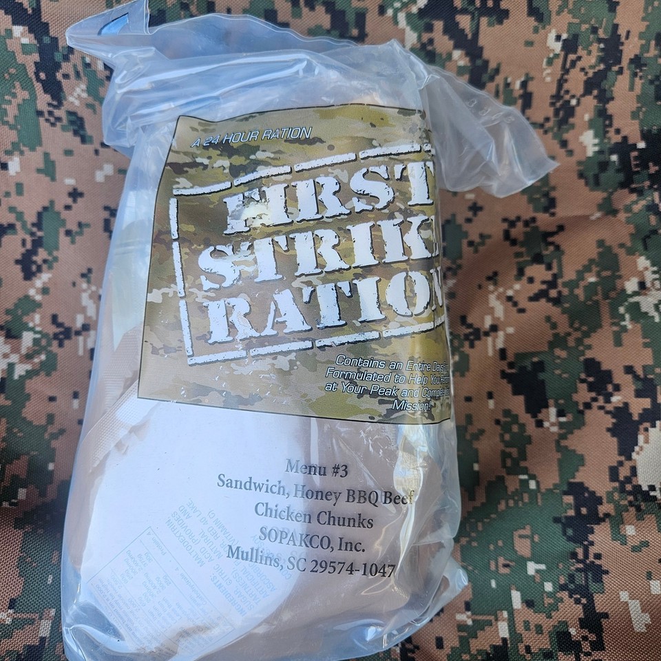 First Strike Ration (24 hour MRE) FSR - Insp 2026 - Individual Menu | eBay