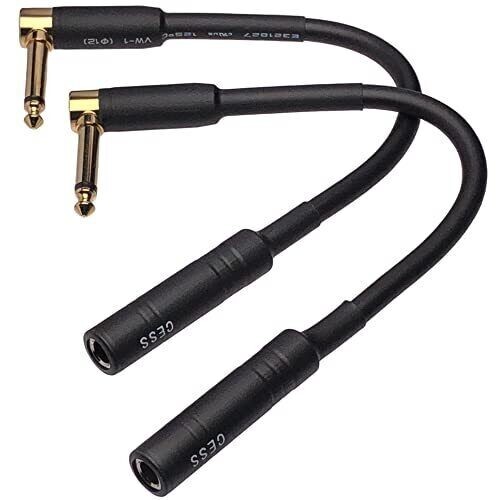 CESS-090 Low-Noise Right Angle 1/4 TS Male to Female Guitar Extension ...