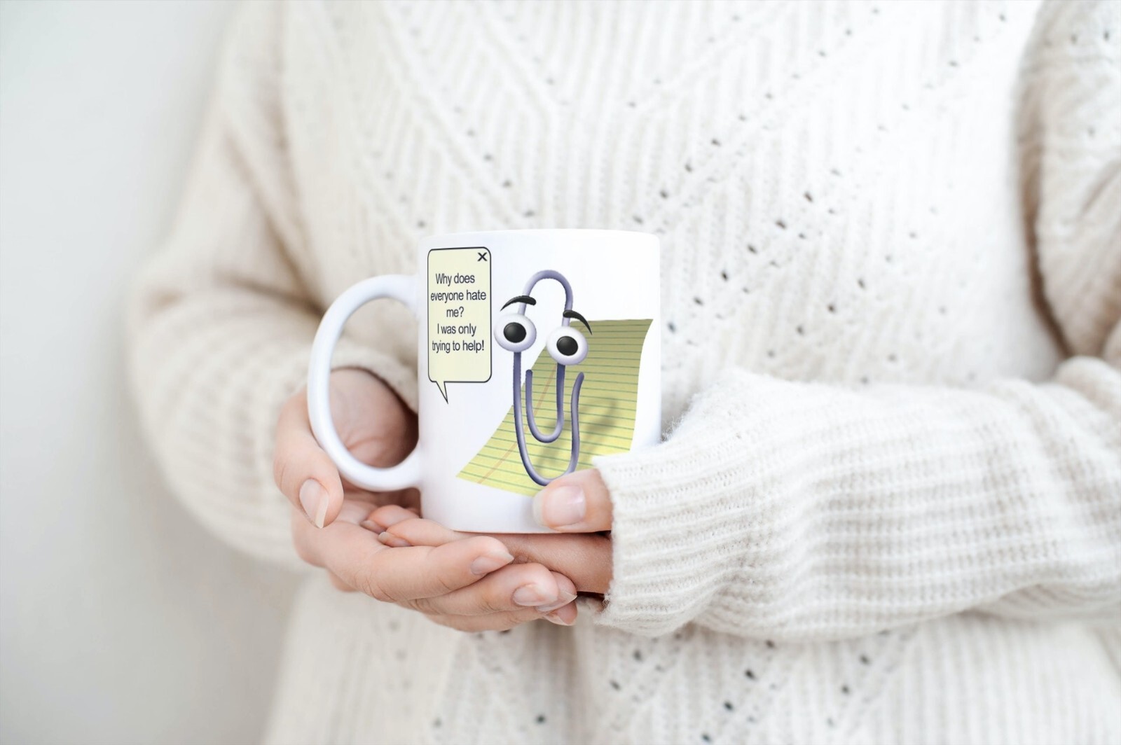 FUNNY GIFT FOR WOMEN, MEN CLIPPY PAPERCLIP GUY MUG CUTE OFFICE EXCEL ...