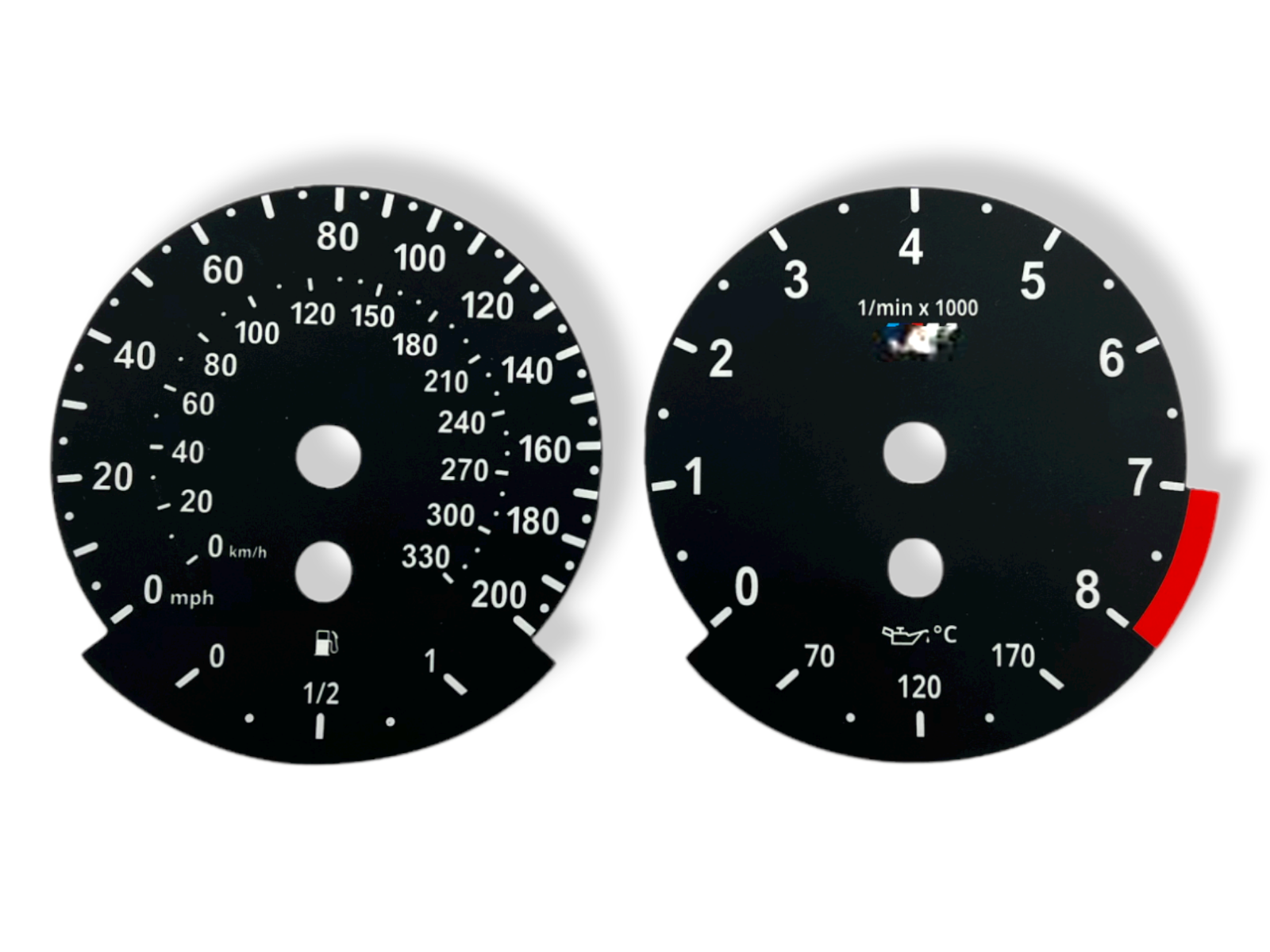 BMW E9x E90 E92 E93 Speedometer dials disc M3 look design MPH cluster ...