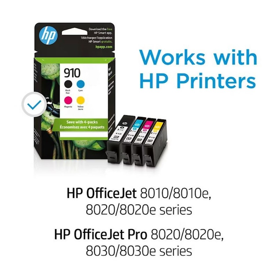 HP 910 4-Pack Standard Capacity Ink Cartridges Black/Cyan/Magenta ...