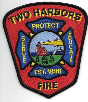 Two Harbors Fire Dept., Minnesota (4" x 4.5" size) fire patch | eBay