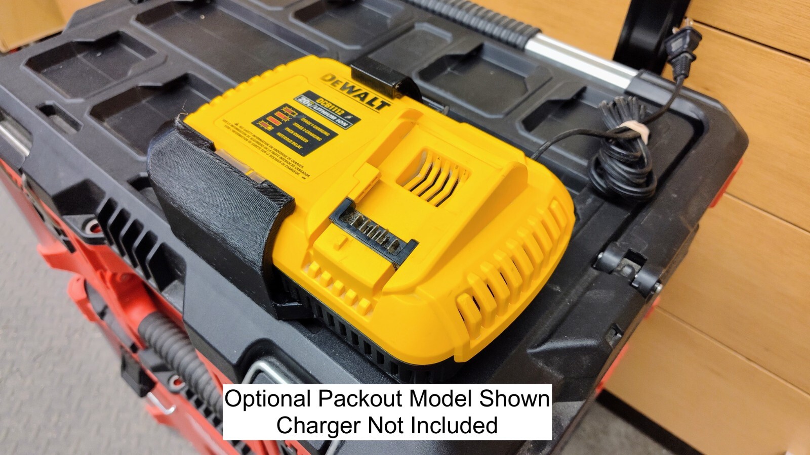 Wall Mount for DeWalt DCB1112 Fast Charger, Optional Milwaukee Packout ...