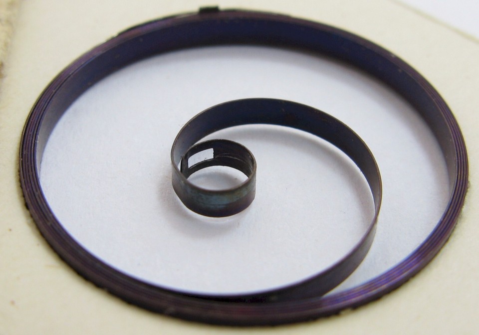 Illinois 12s model 47349 watch Mainspring 1 piece T end brown / blue ...