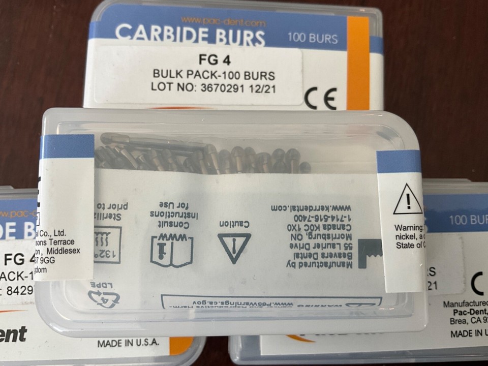 PacDent Dental Carbide Burs Round #4 FG4 Bulk Clinic Pack of 100 | eBay