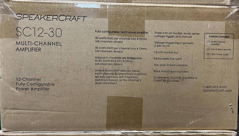 SpeakerCraft SC12-30 12-Channel multi room Power Amplifier | eBay