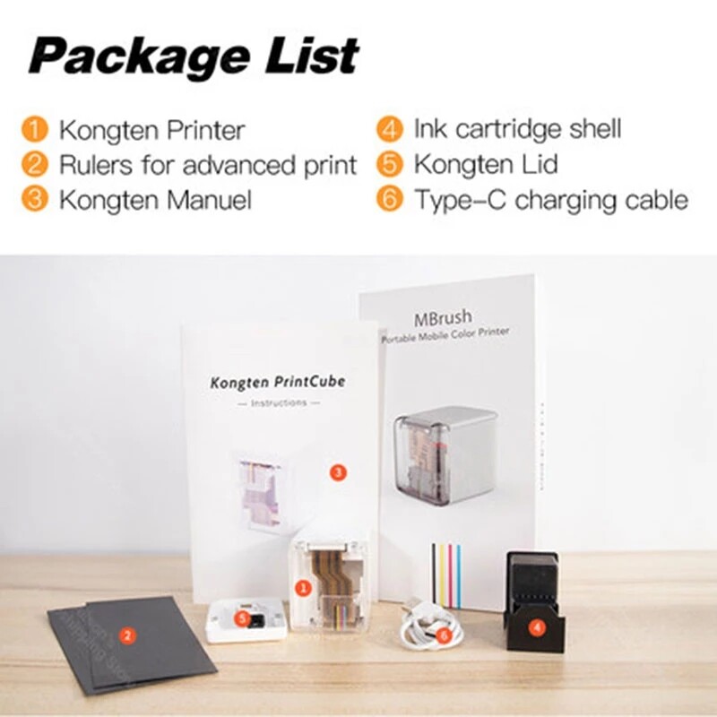 Mini Portable Wireless Mobile Color Handheld Inkjet Printer WIFI USB ...