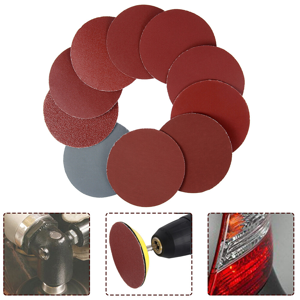 80-3000 Grit Sanding Discs 3" Orbital Sander Pad Velc+Shank Drill Loop ...