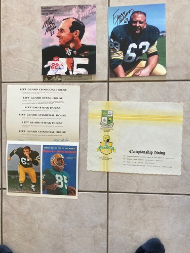 Max McGee, Fuzzy Thurston, Green Bay Packers, Signed 8x10, Left Guard ...