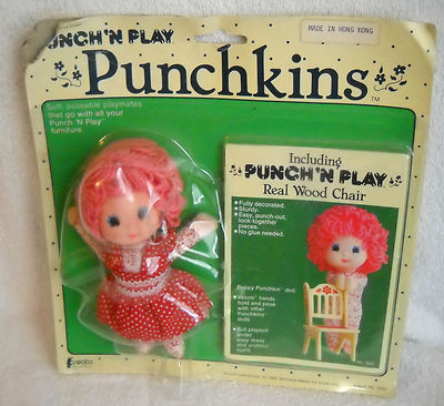 #6195 NRFC Vintage Creata Toys Punchkins Punch N Play Doll with Wood ...