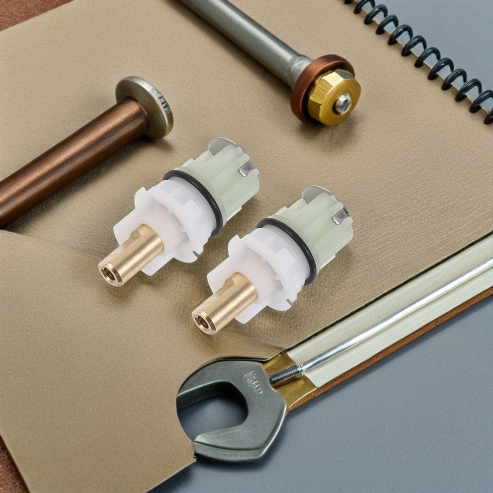 2 Pcs Faucet Valve Core Kit Repair Commercial Stem Bathtub Replacement ...