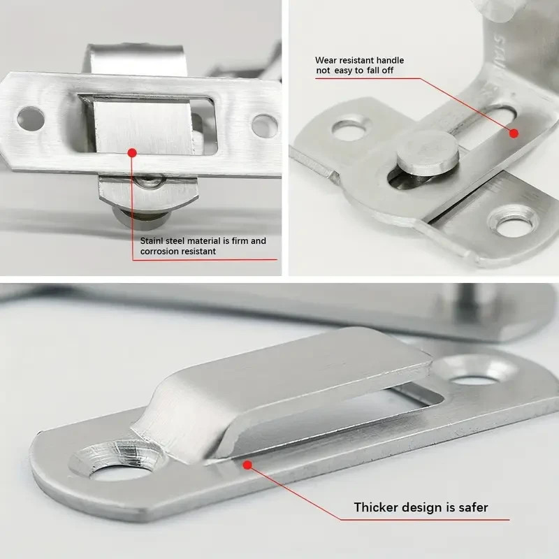 90 Degree Stainless Steel Latch-Right Angle Sliding Door Catch Lock ...