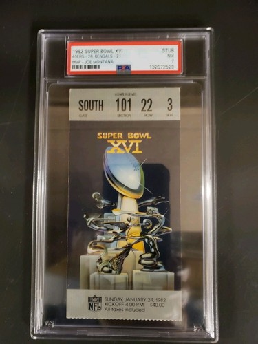 1982 SUPER BOWL XVI TICKET STUB 49ERS BENGALS MVP-JOE MONTANA PSA 7 | eBay