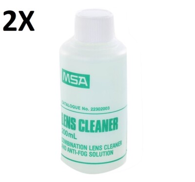 2 x MSA Lens Cleaner & Anti-Fog Solution 200ml 2 Bottles. Brand New ...