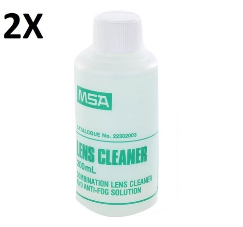 2 x MSA Lens Cleaner & Anti-Fog Solution 200ml 2 Bottles. Brand New ...