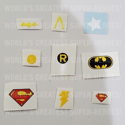 Mego Batman Superman Robin Aquaman Iron Man Batgirl Emblem WGSH Vinyl ...