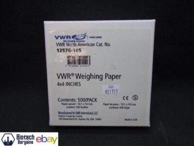 VWR Weighing Paper Lightweight 4 x 4in Square Pack of 500 Pieces 12578 ...