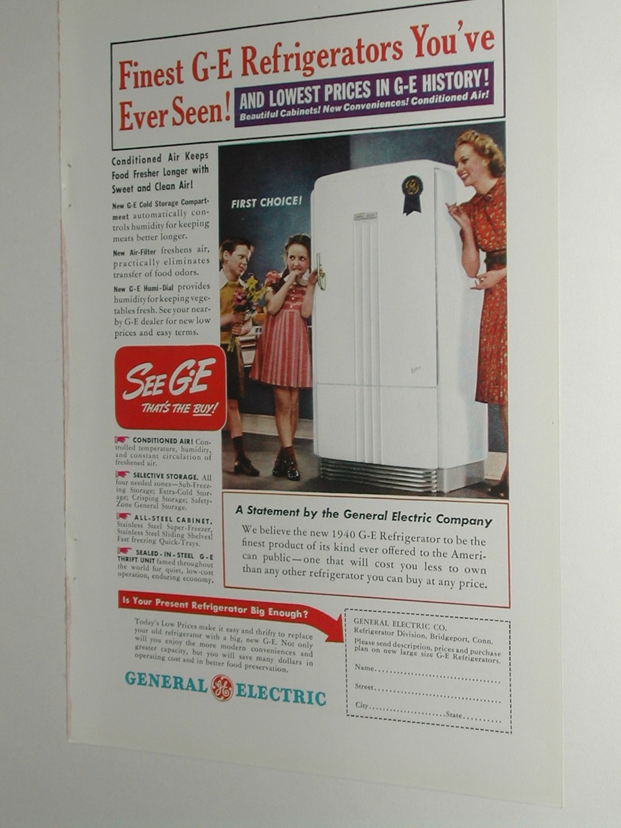First Refrigerator Advertisement Vintage 1955 AMANA Food Freezer