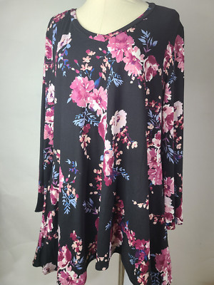 Lildy Top Tunic Floral V-neck New With Tags Size Large/XL | eBay