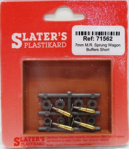Slaters 71562 - 7mm Scale 0 Gauge M.R. Sprung Wagon Buffers Short Set ...