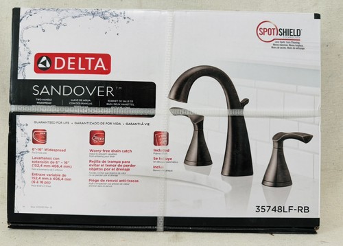 Delta Sandover Two Handle Widespread Rubbed Bronze Bathroom Faucet ...