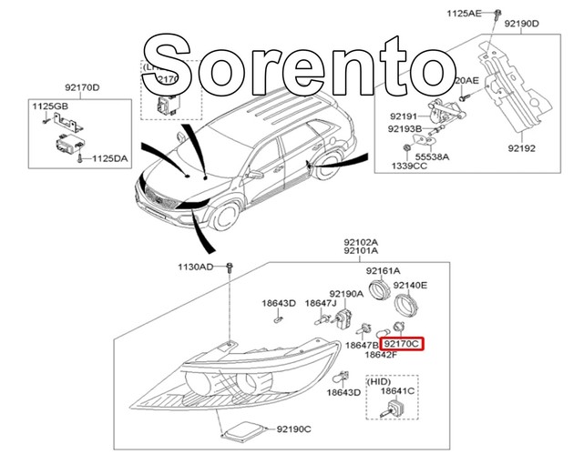 Hyundai OEM 13-15 Santa Fe-headlight Headlamp Socket 921613R010 for ...
