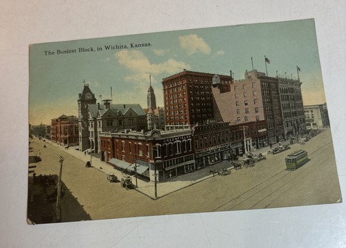 VTG Postcard The Busiest Block Wichita Kansas Posted | eBay