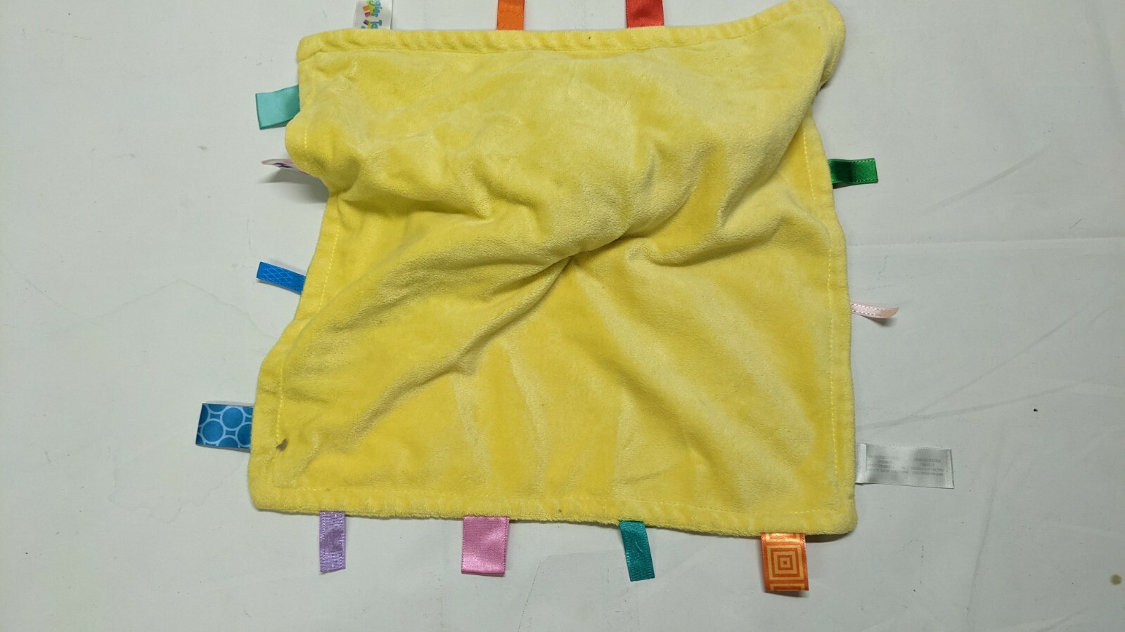 Taggies Monkey Lovey Colorful Ribbons Yellow Blue Baby Security Blanket ...