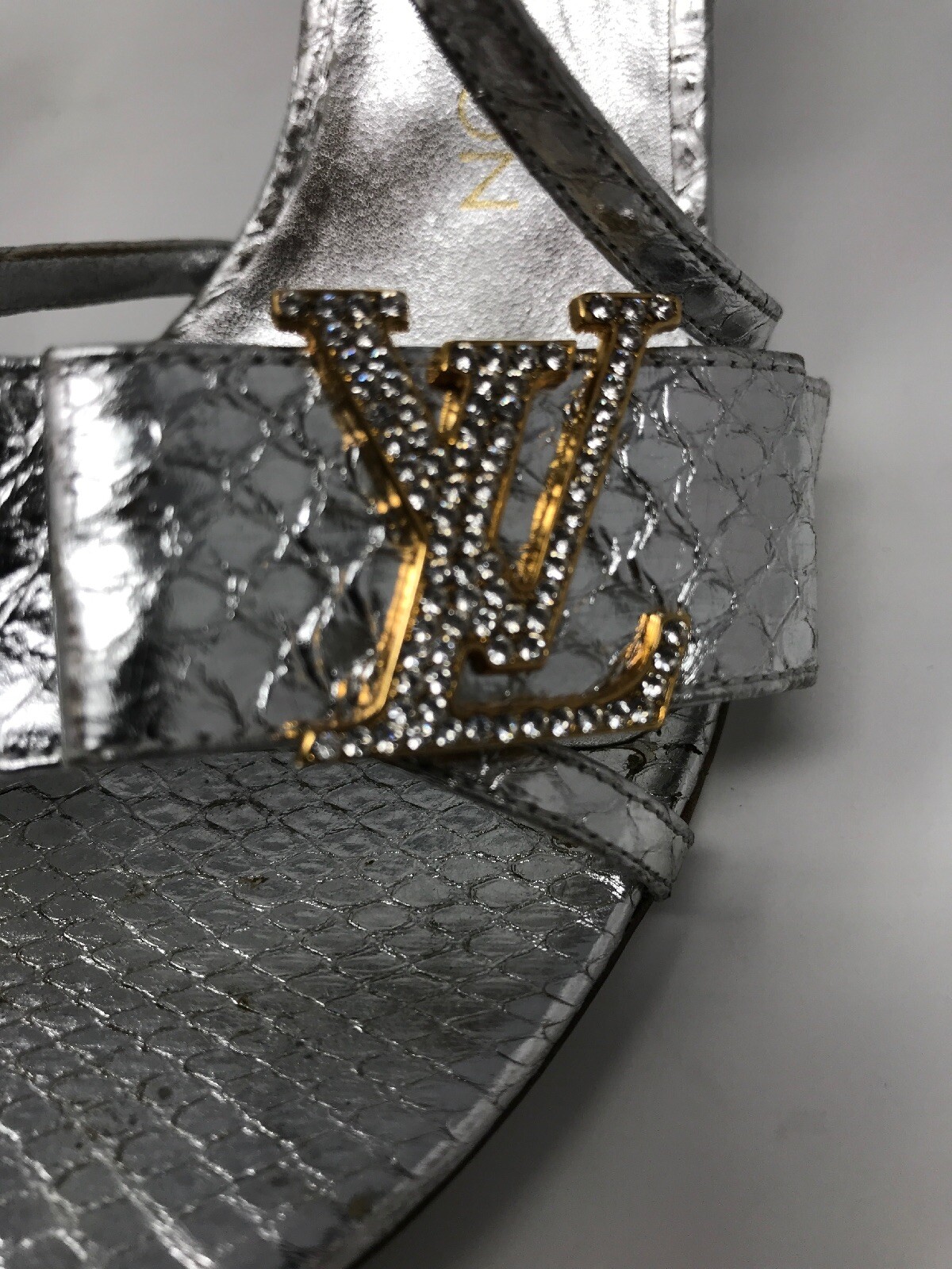 Authentic Louis Vuitton LV Silver Gold Metallic Snake… - Gem
