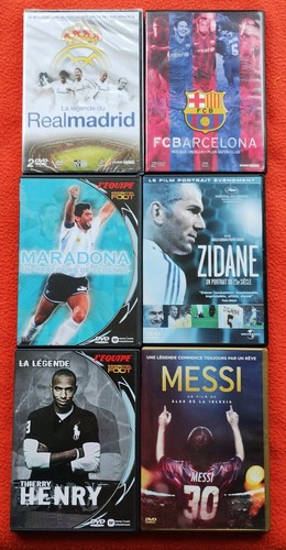 Maradona, Messi, Zidane, Henry, Real Madrid, Barcelone : lot de 6 DVD ...